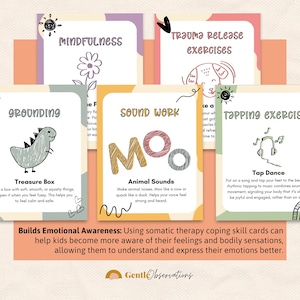 Somatic Therapy Coping Skill Cards for Kids' Nervous System Regulation ...