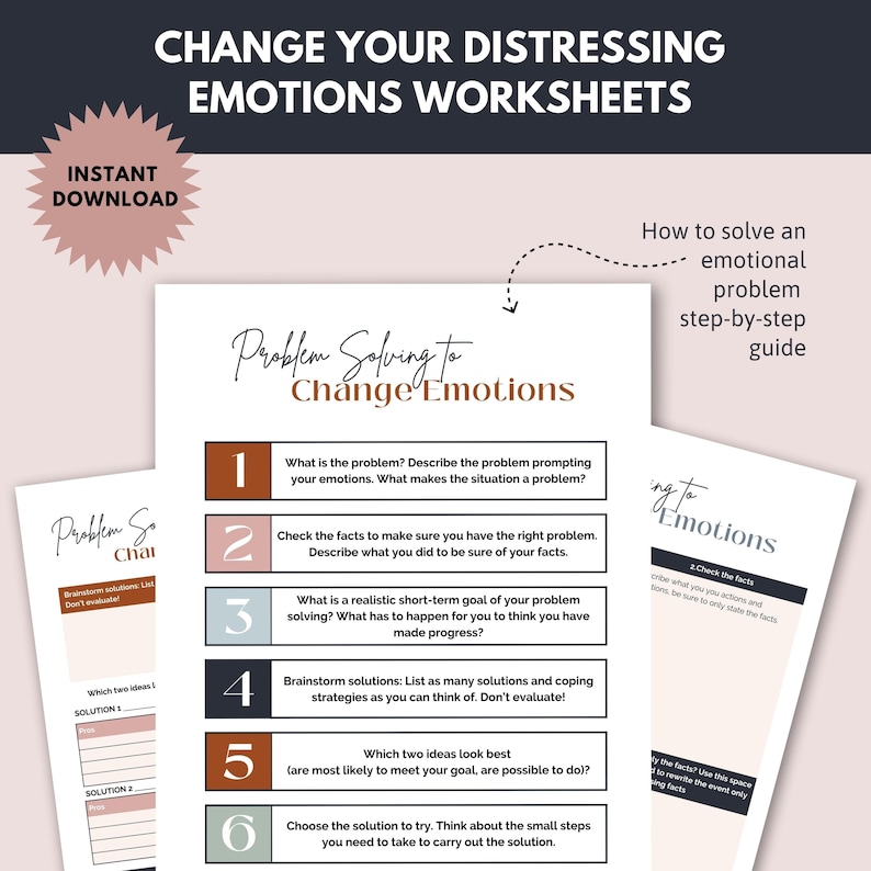 DBT Emotional Regulation Worksheets DBT Skills DBT Cheat - Etsy