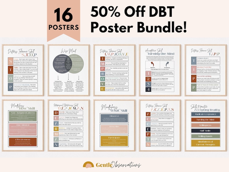 DBT Savings Bundle DBT Skills Therapy Office Decor Wise - Etsy