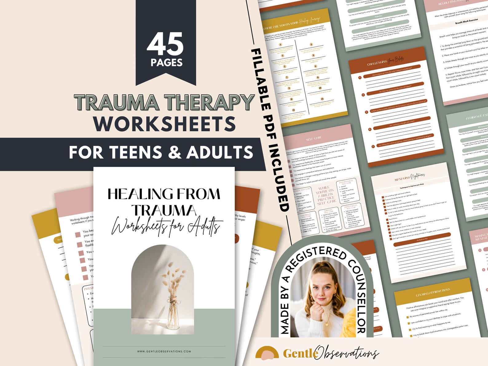 Trauma Therapy Worksheets PTSD Workbook Anxiety Relief - Etsy