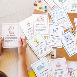 Scripted Mindfulness Breathing Cards for Kids Anxiety Relief Tool for ...