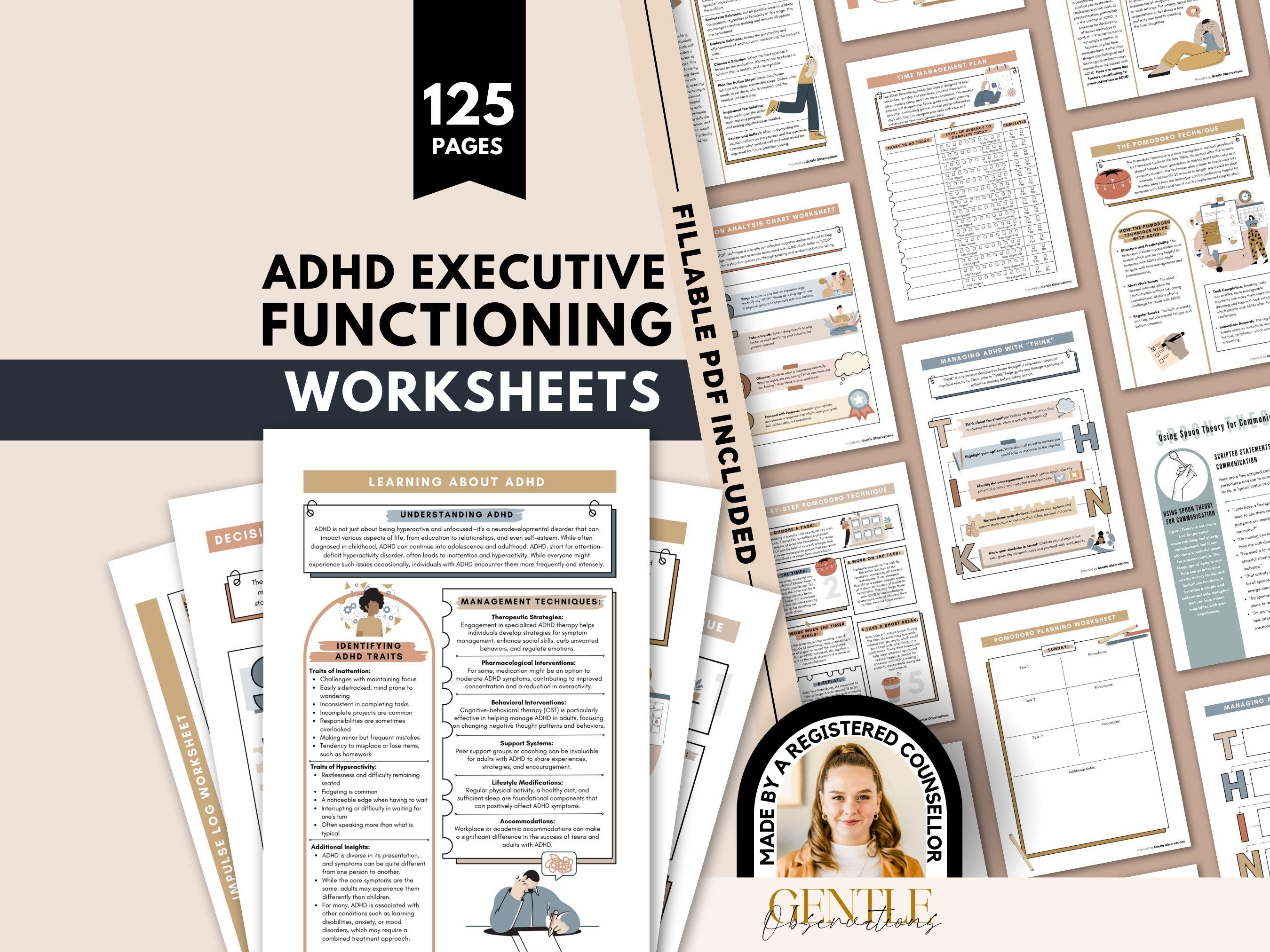 Executive Functioning ADHD Workbook for Adults and ADHD Teens, ADHD ...
