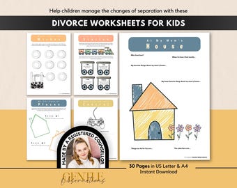Divorce Worksheets for Kids Coping With Parents Separation, Emotional ...