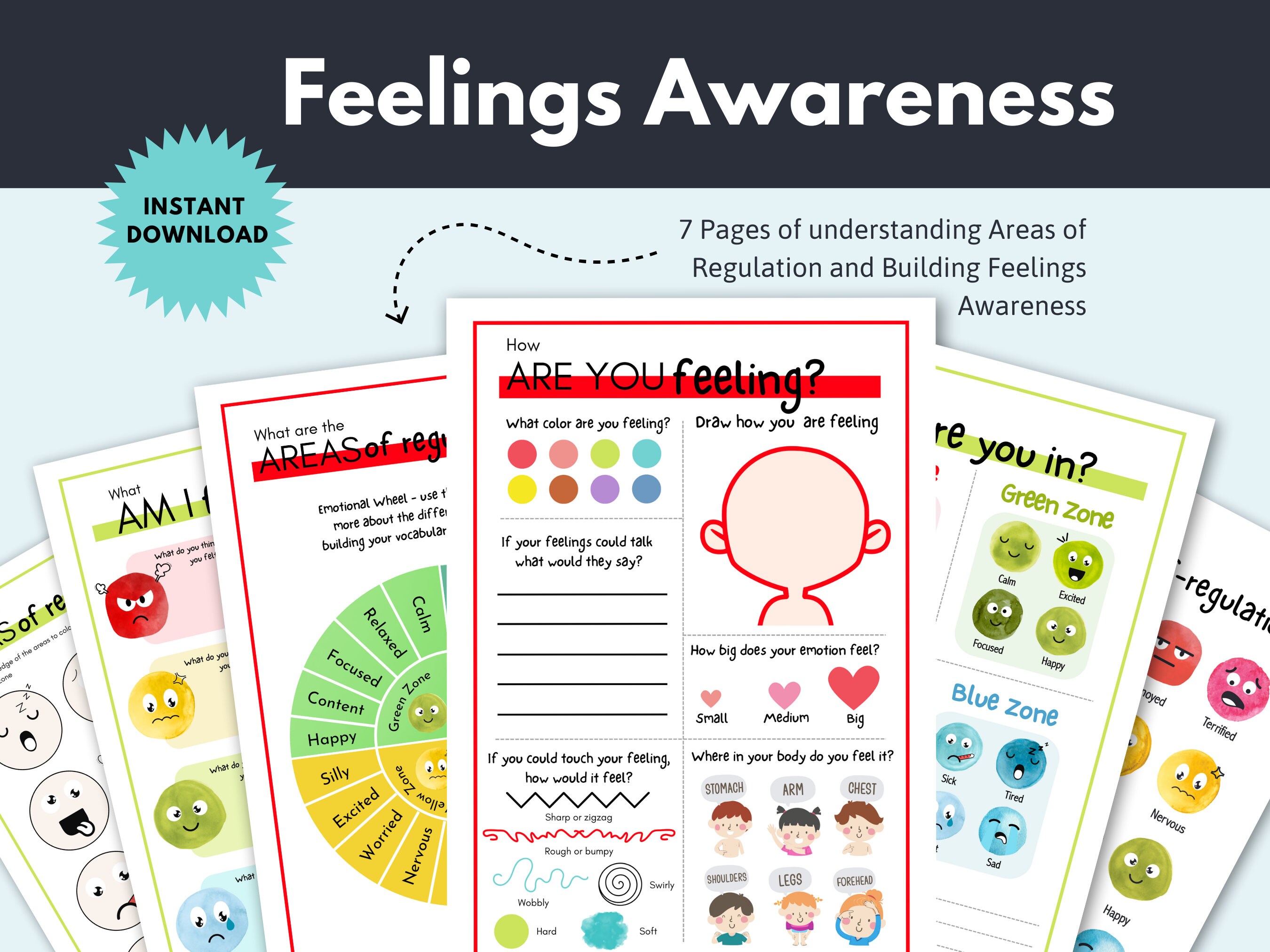 Zones of Self Regulation Worksheets School Counselor - Etsy Australia