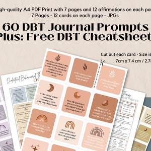 DBT Journal Prompts, Emotional Regulation, Mindfulness, Distress ...