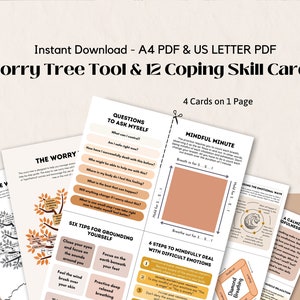 The Worry Tree Worksheets, GAD Anxiety Relief, Challenging Cognitive ...