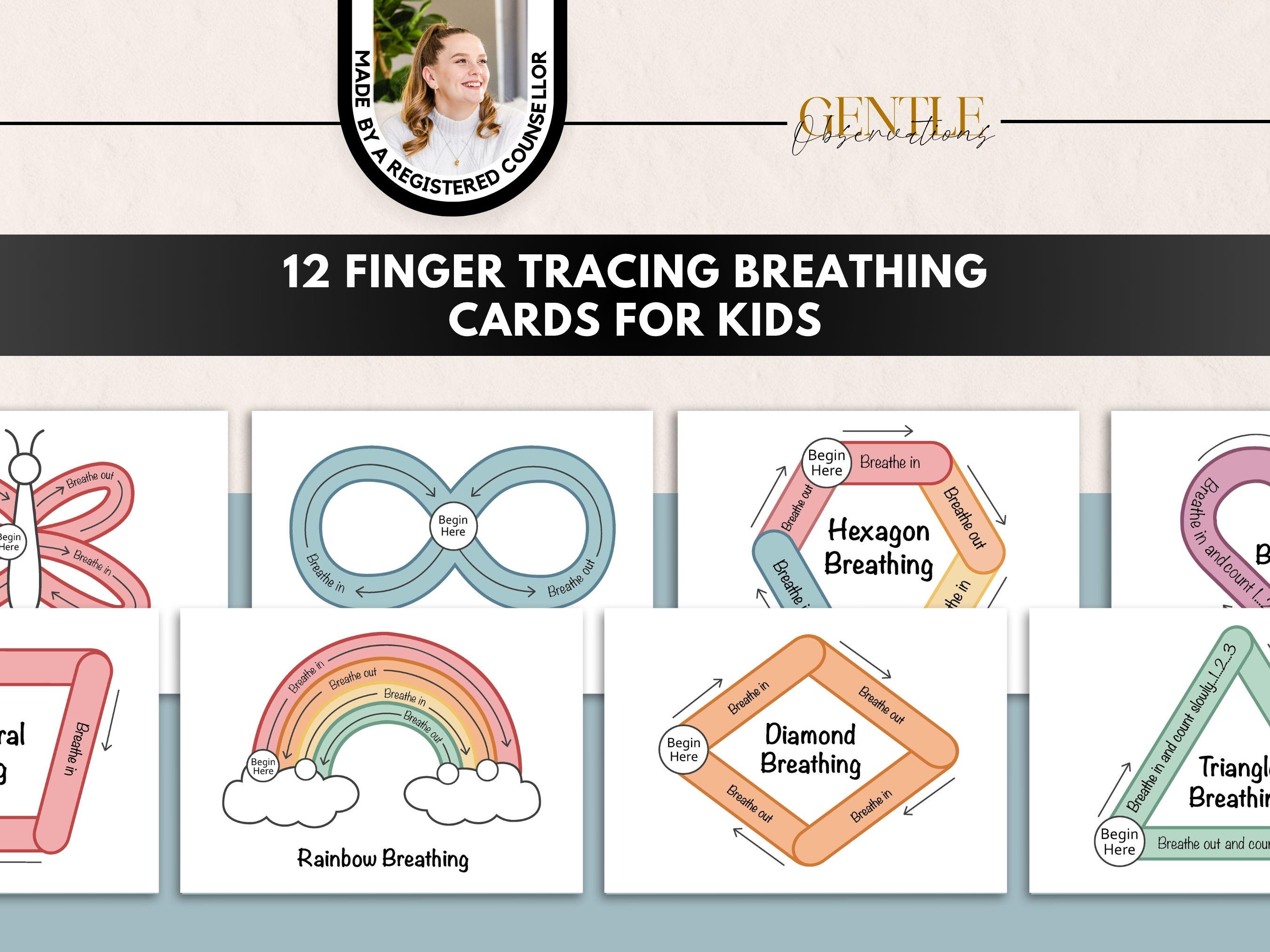 Finger Tracing Cards: Mindfulness Breathing for Kids - Etsy
