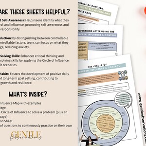 Circle of Influence & Control for Teens: Managing Anxiety, Problem ...