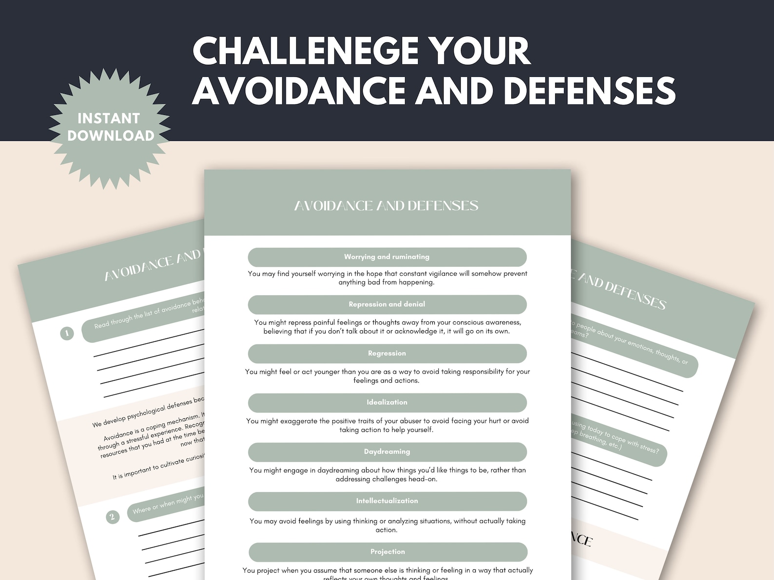 Trauma Therapy Worksheets PTSD Workbook Anxiety Relief - Etsy