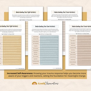 Signs of Fight Flight Freeze and Fawn Response Worksheets for ...