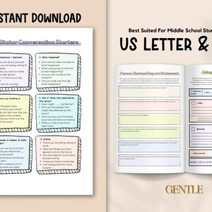 Positive Communication and Restorative Justice Worksheets for School ...