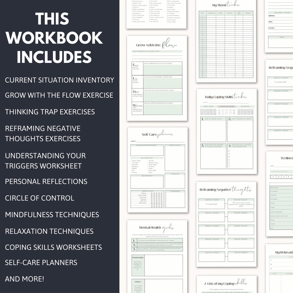 Printable Mental Health Planner Self-esteem Workbook | Etsy