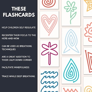 Finger Tracing Calm Down Cards, Mindfulness, Calm Down Corner Flash ...
