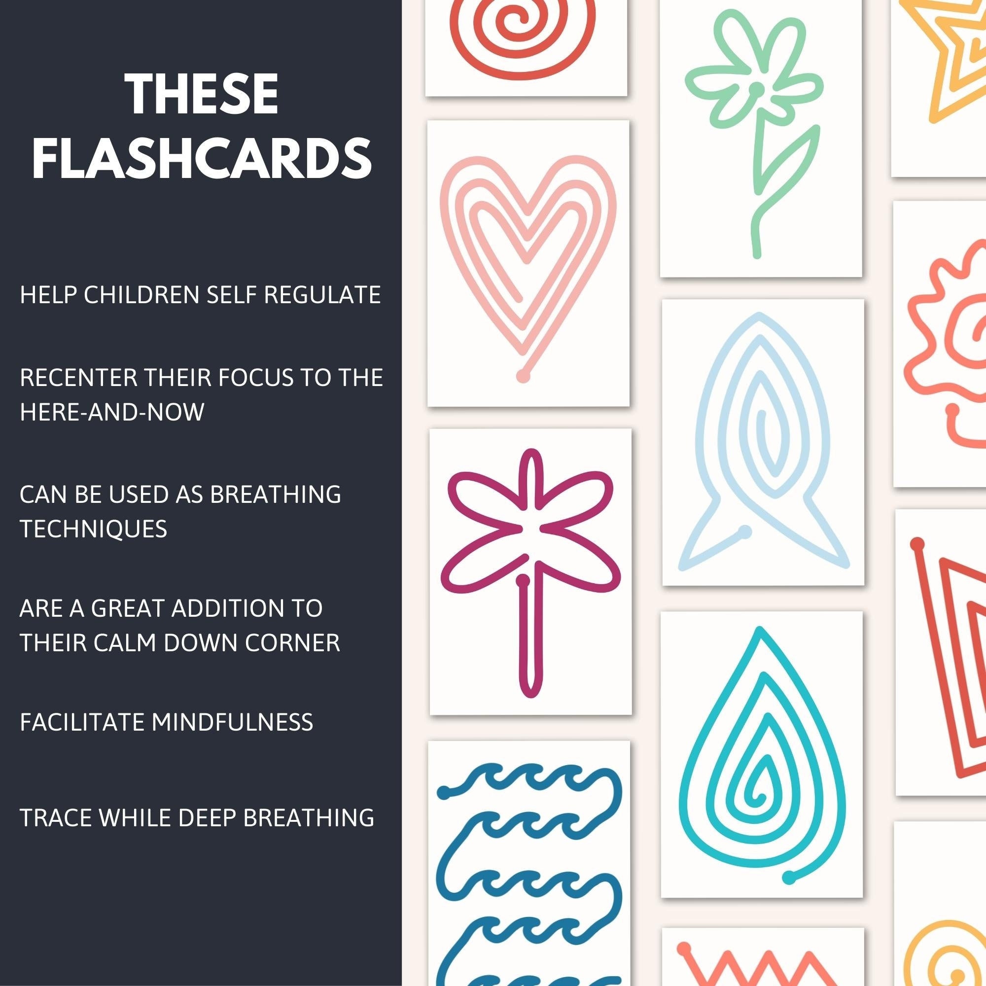 Finger Tracing Meditation Cards, Calm Down Corner Tool (digital ...