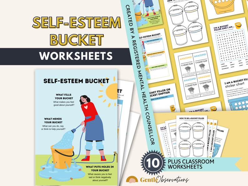 Self-esteem Kids Worksheets Bucket Filler Classroom (Download Now) - Etsy