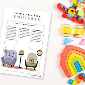 Sitting With Your Emotions Therapy Worksheets for Kids, Self-awareness ...