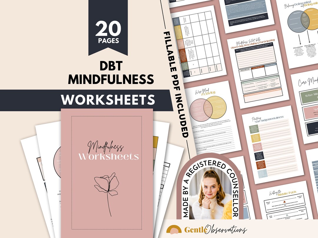 DBT Mindfulness Worksheets, Dbt Skills, DBT Workbook, Wise Mind, DBT ...