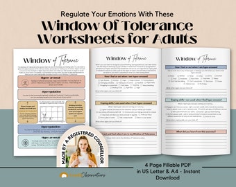 Window of Tolerance, Adult Worksheets, Trauma Therapy, Arousal States ...