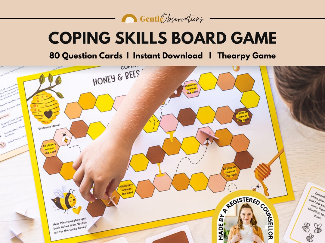 Coping Skill Therapy Board Game, Group Therapy Game, Social Emotional ...