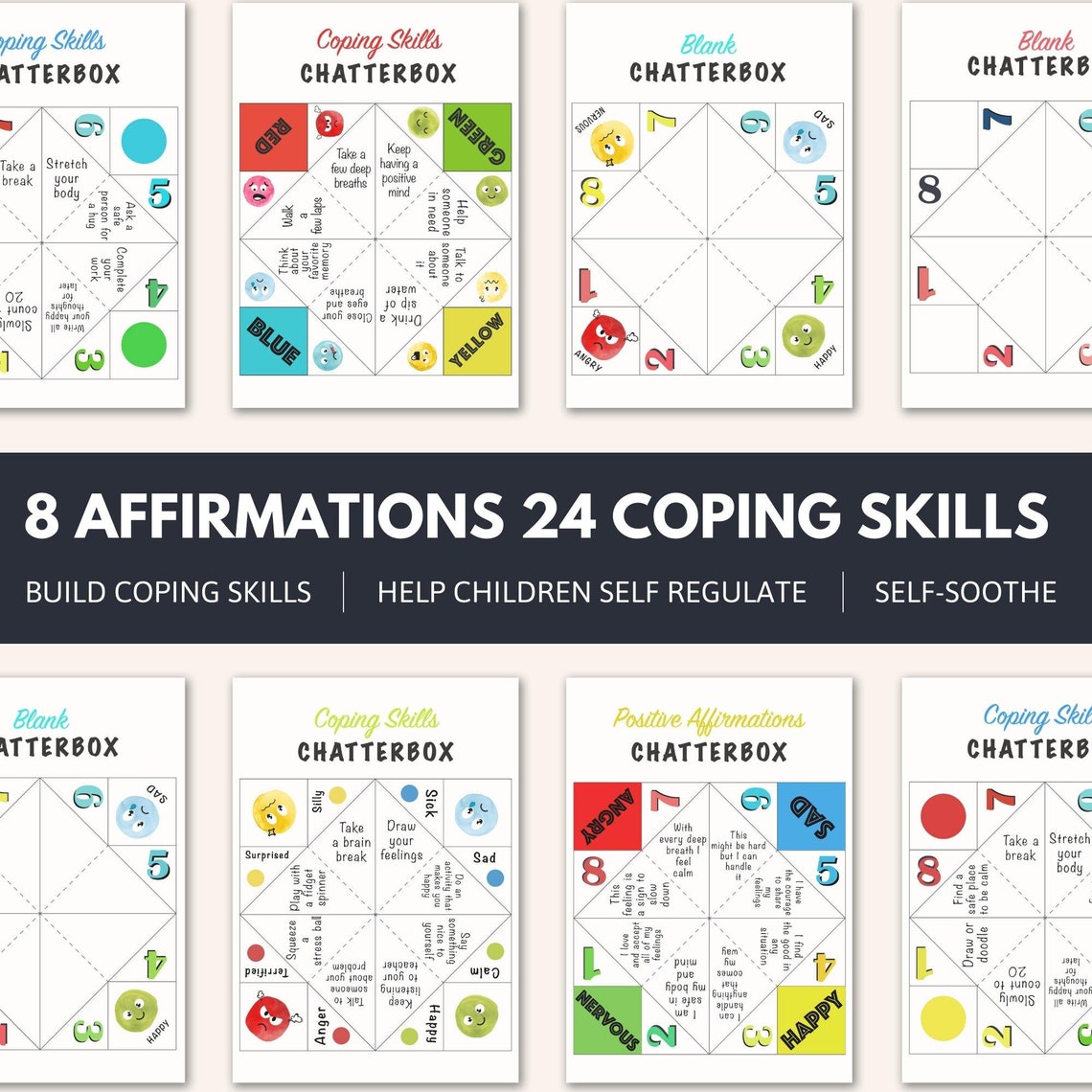 Zones of Self-regulation Kids Coping Skills Chatterbox - Etsy