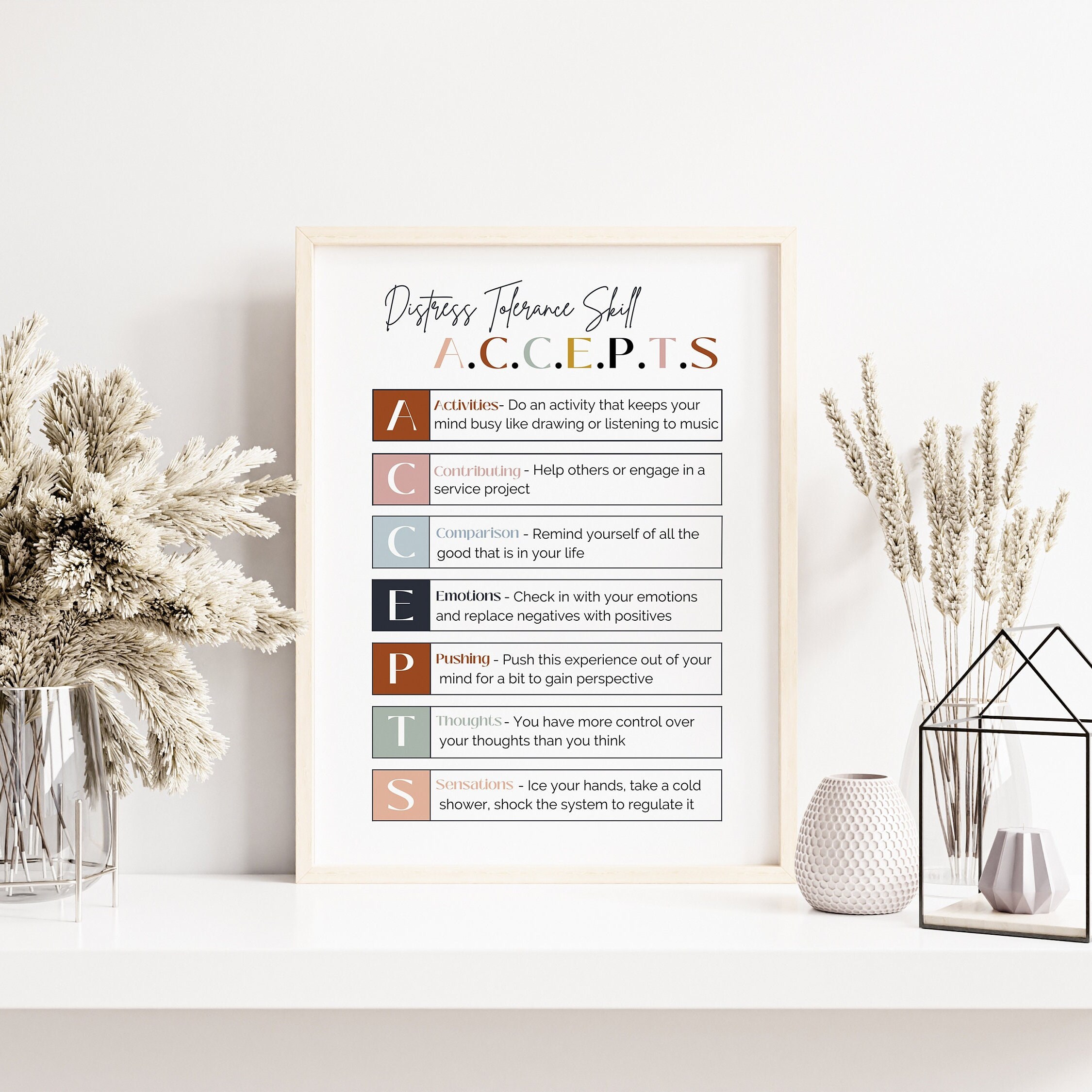 Coping Skill DBT ACCEPTS Poster Mindfulness Activity - Etsy