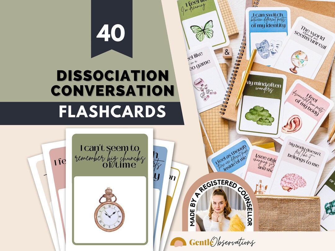 Dissociation Conversation Cards PTSD Therapy Cards, Dissociative ...
