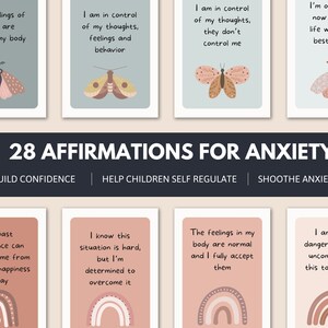 Anxiety Coping Statement Flashcards, School Counselor, Anxiety Relief ...