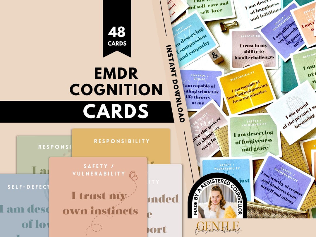 EMDR Therapy Cards: Cognitive Defusion Affirmations - Digital Download ...