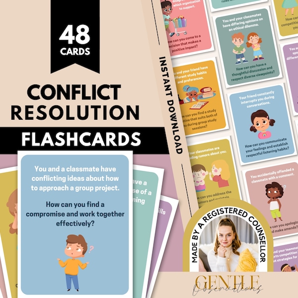 Kids Social Problem Cards - Etsy