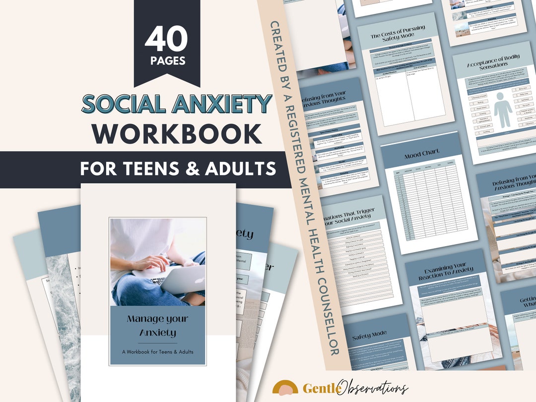 Social Anxiety Workbook Social Anxiety Worksheets for Teens - Etsy