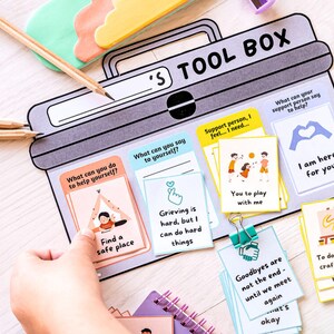 Grief and Loss Toolbox for Kids Grief Coping Skill Cards, Grief Prompts ...