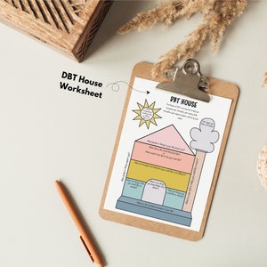 DBT House Worksheets for Self Growth, Self-esteem Building Growth ...