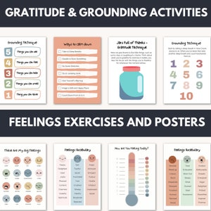 Kids Calm Down Coping Skills Grounding Technique Cards, School ...