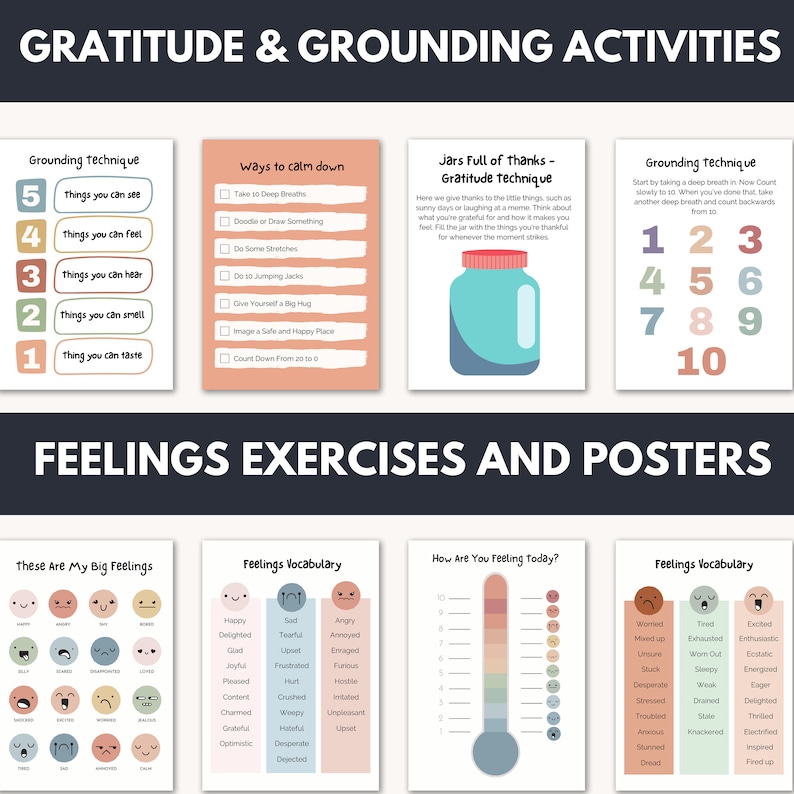 Kids Calm Down Coping Skills Grounding Technique Cards School - Etsy