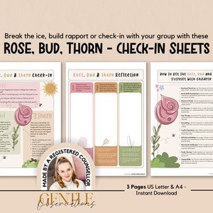 Rose Bud Thorn Ckeck-in Worksheets for Children - Break the Ice, Group ...