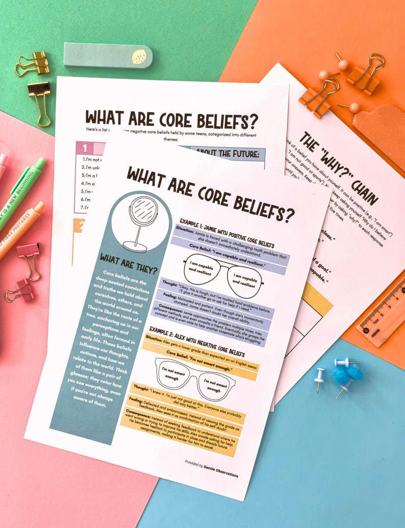 Teen Mental Health Self-esteem Workbook and Worksheets for School ...