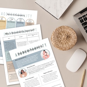 Accountability Worksheets for Teens & Adults, Responsibility Worksheets ...