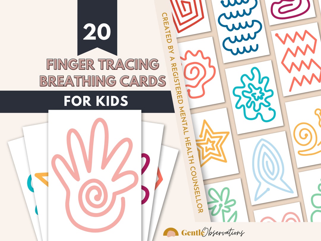 Finger Tracing Calm Down Cards, Mindfulness, Calm Down Corner Flash ...