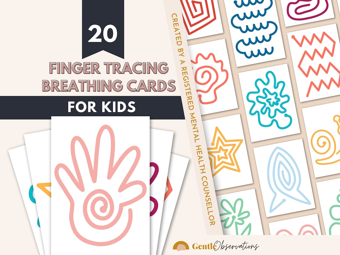 Finger Tracing Calm Down Cards Mindfulness Calm Down Corner - Etsy