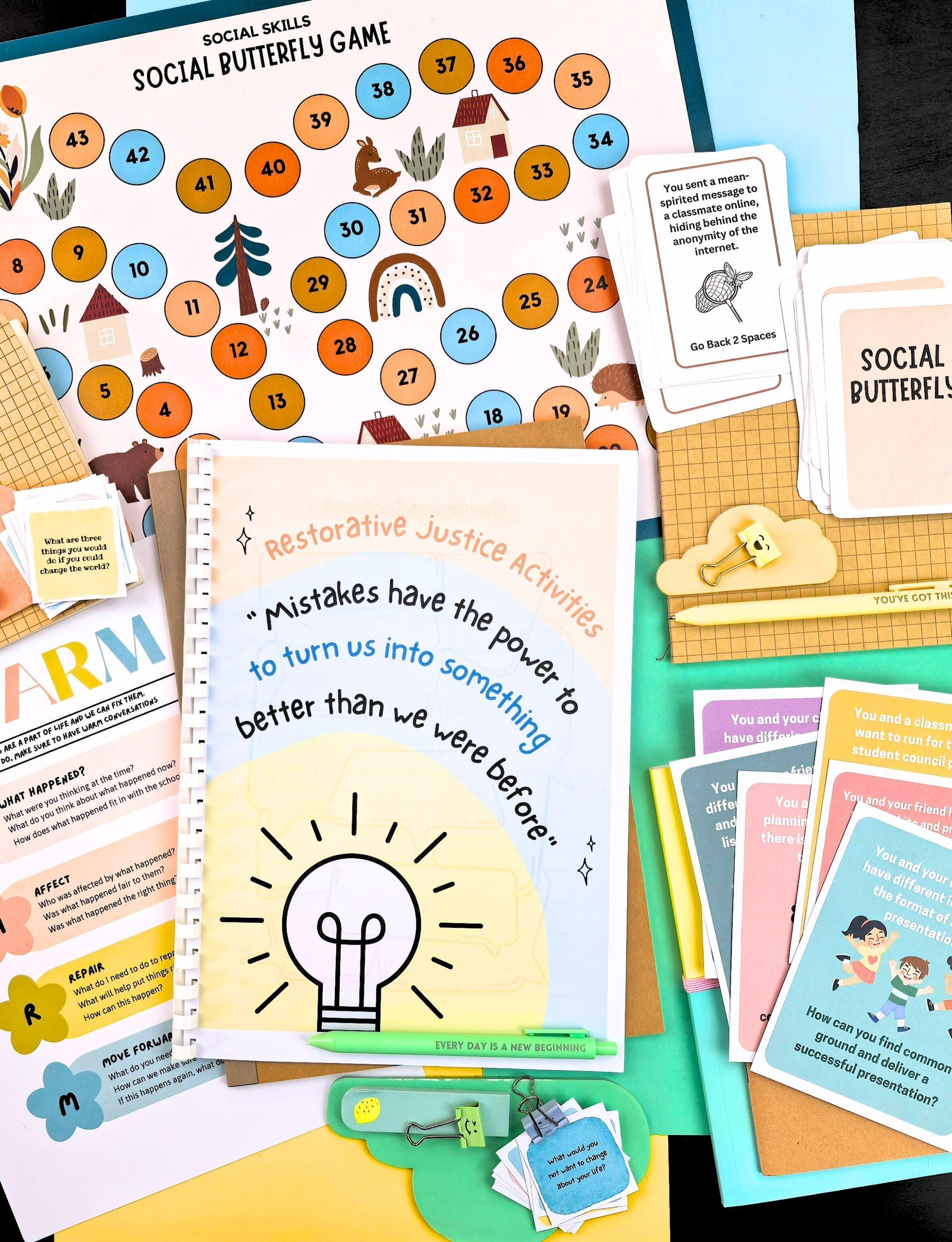 Positive Communication and Restorative Justice Worksheets for School ...