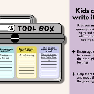 Grief and Loss Toolbox for Kids Grief Coping Skill Cards, Grief Prompts ...