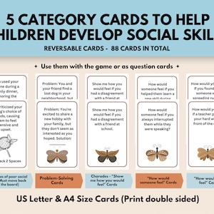 Social Skills Therapy Game for Kids, Ice-breaker Questions Cards ...