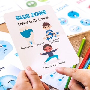 Zones of Self-regulation Coping Skills Cards, Feelings Charts, School ...
