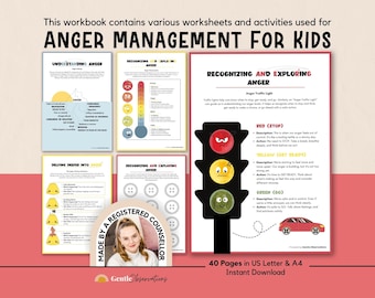Anger Management Workbook for Kids, Anger Worksheets for Kids ...