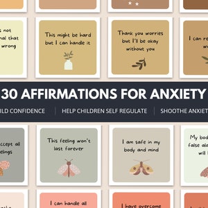 Anxiety Coping Statement Flashcards, School Counselor, Anxiety Relief ...