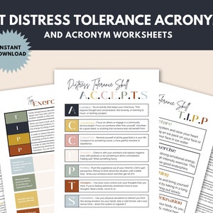 DBT Workbook, Distress Tolerance, DBT Journal, DBT Cheat Sheet, Therapy ...