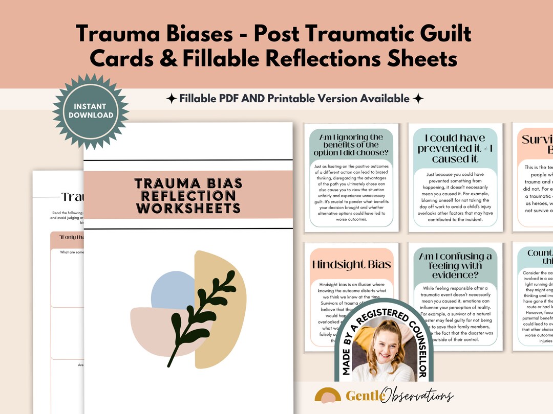 Overcoming Post-traumatic Guilt Cognitive Distortion Cards - Etsy