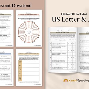 Acceptance and Commitment Therapy Workbook for Adults, Cognitive Defusion, Values Worksheets ...