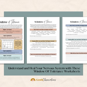 Window of Tolerance, Adult Worksheets, Trauma Therapy, Arousal States ...