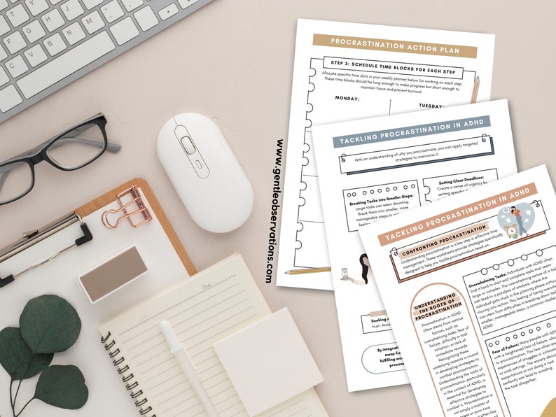 Procrastination Planner: ADHD Executive Dysfunction Sheets (digital ...
